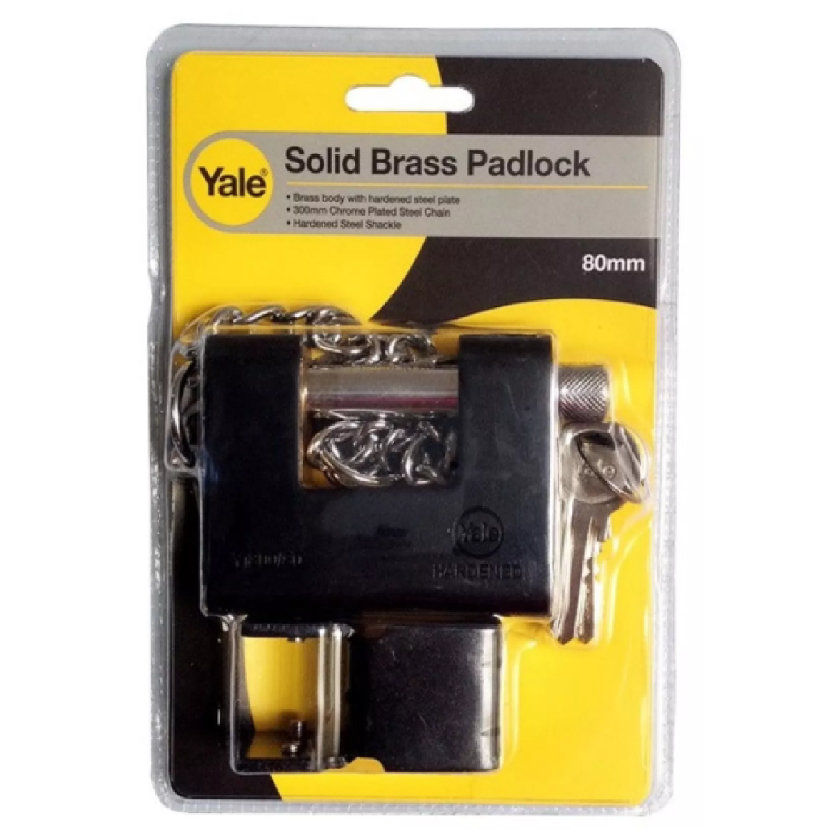 Yale Solid Brass BLACK MATT Armoured PadLock Y1800/80/117/1/BLACK