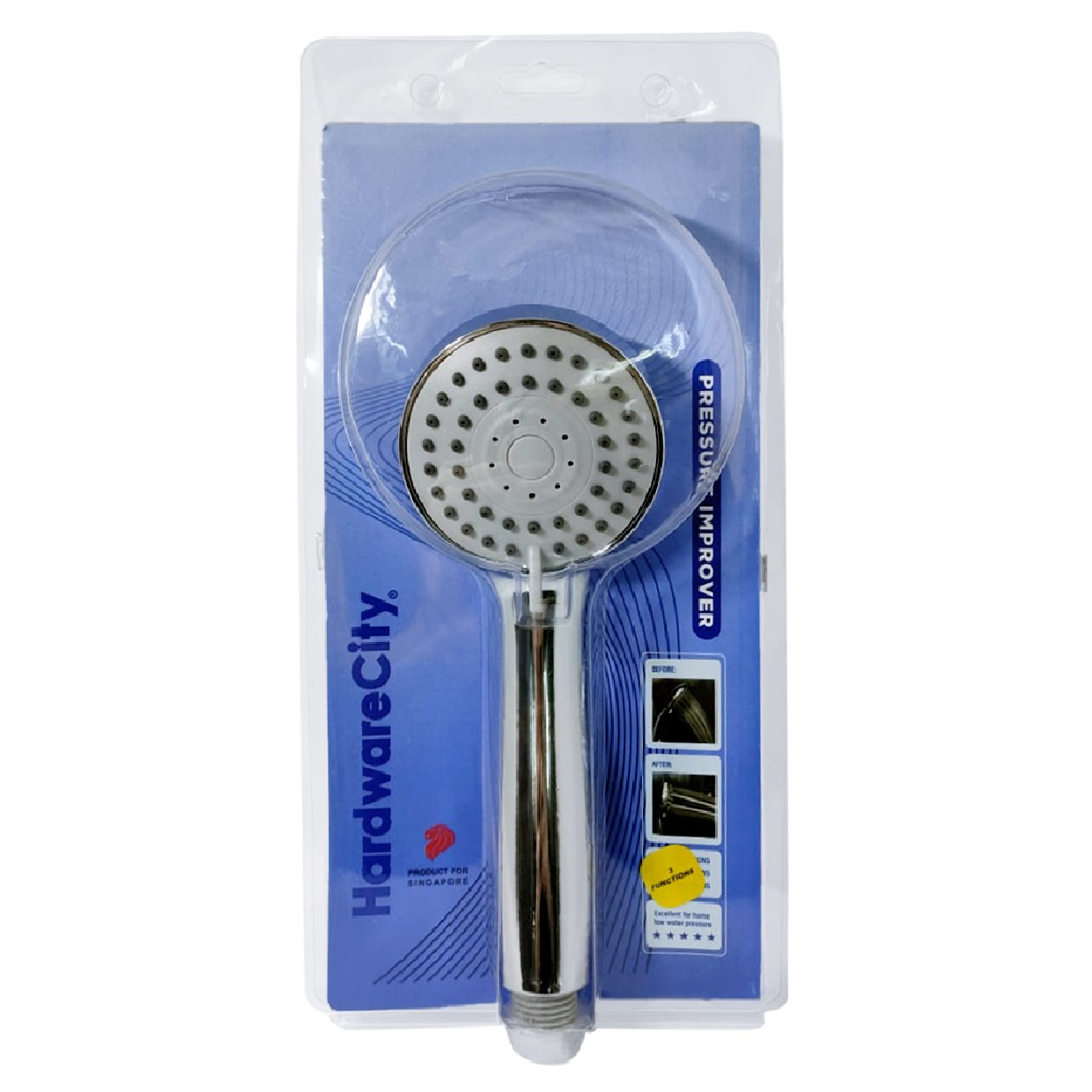 PRESSURE BOOSTER 42809 Premium Shower Head 3 Functions By HardwareCity
