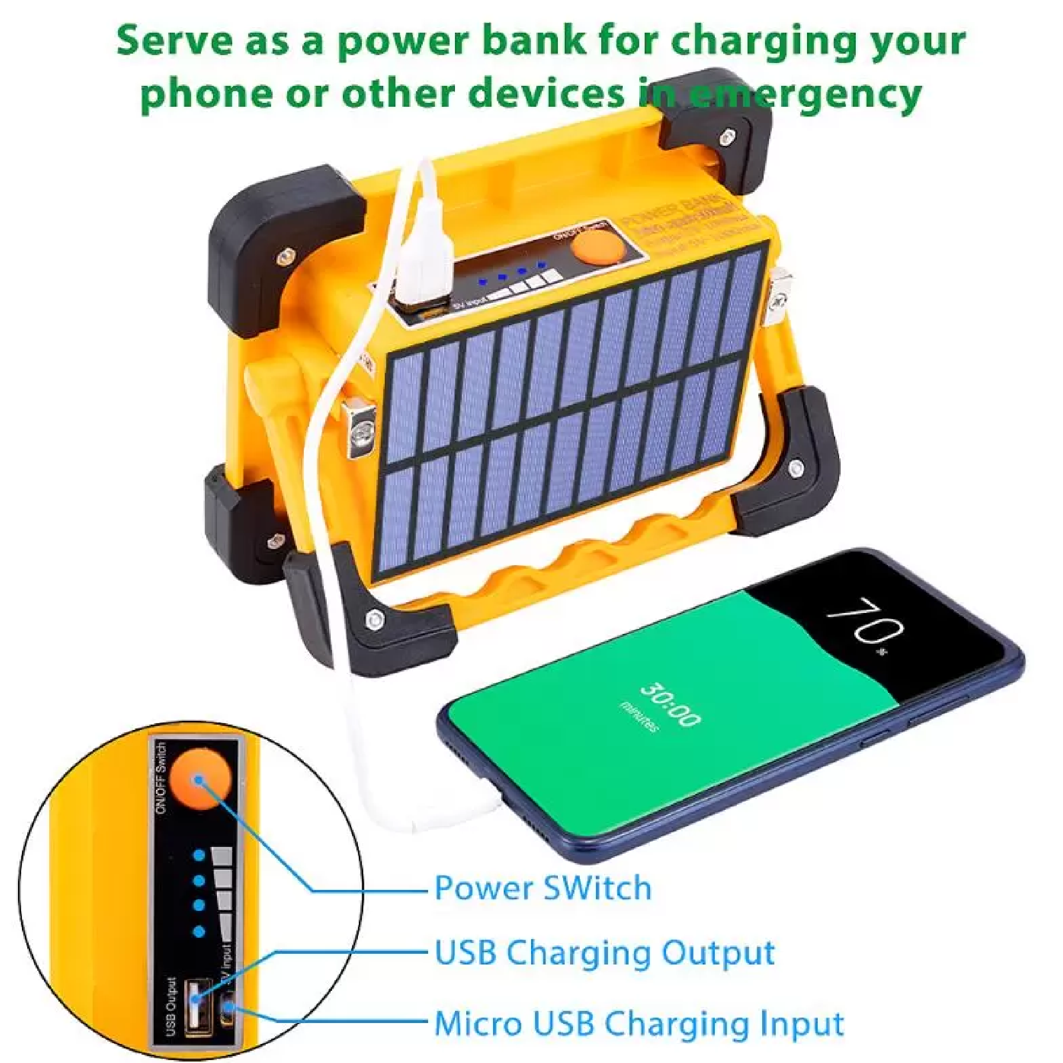 HardwareCity LED Multi-Functional Light SOLAR Rechargeable With USB ...