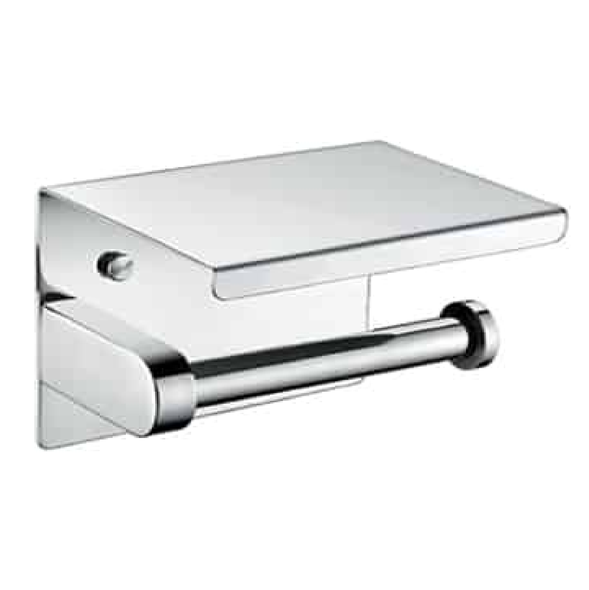 BLACK LABEL Toilet Paper Holder With TOP Shelf CHROME