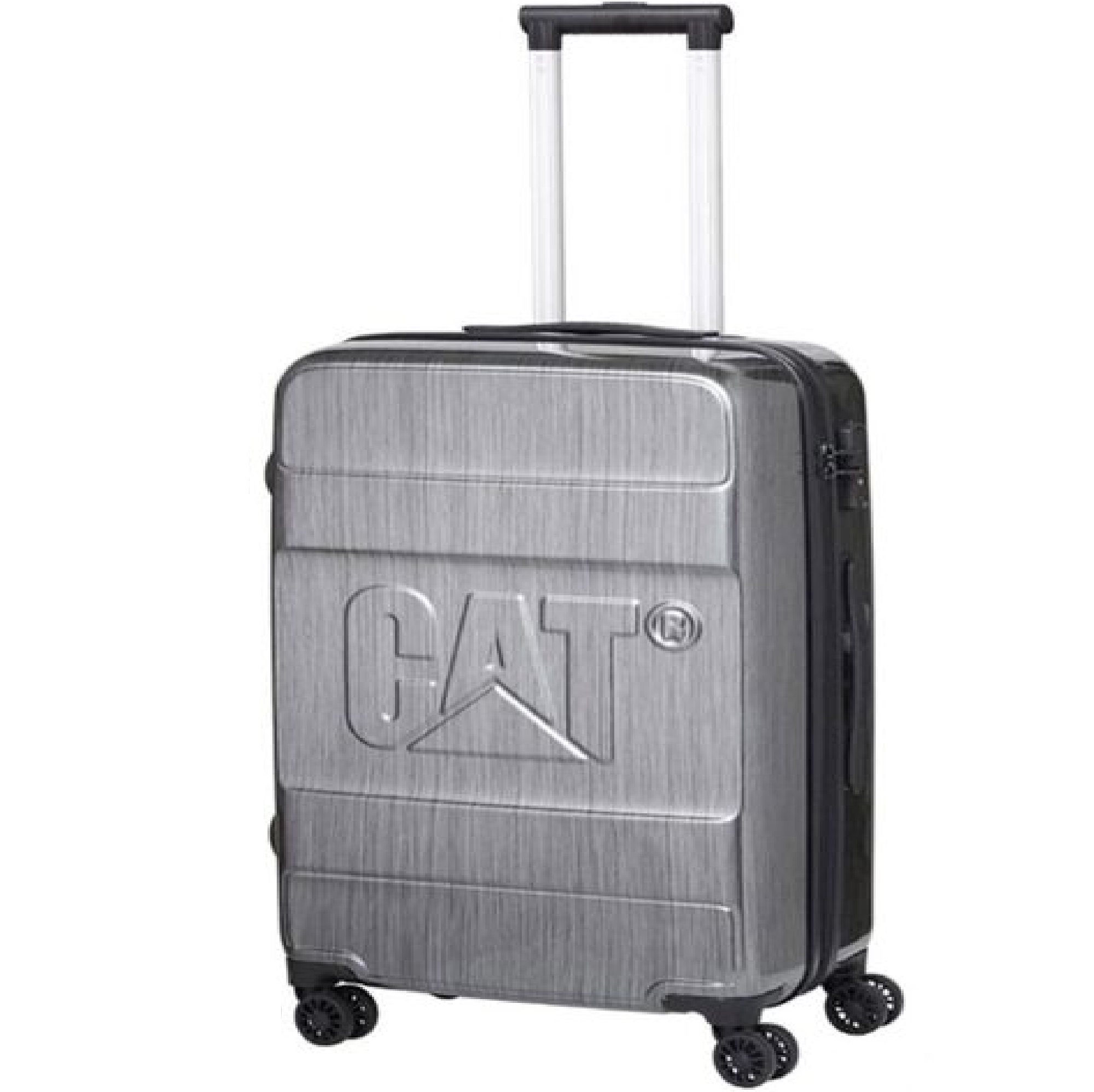 CAT D BRUSHED SILVER Hard Case Luggage 28"/75CM LARGE SIZE