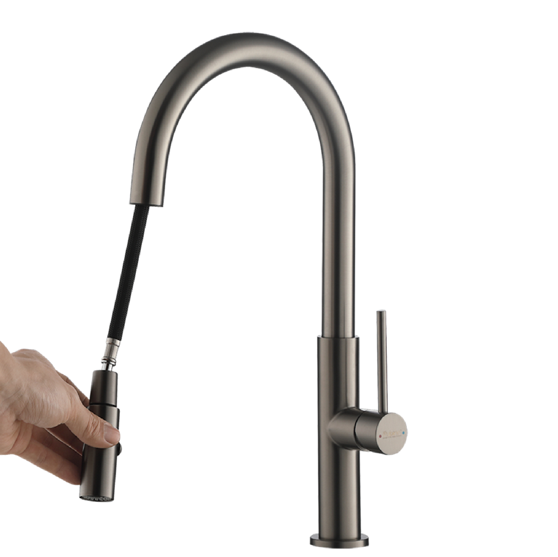 Rubine INOX 7743PS GM GUN METAL STAINLESS STEEL Pull-Out Kitchen Sink ...