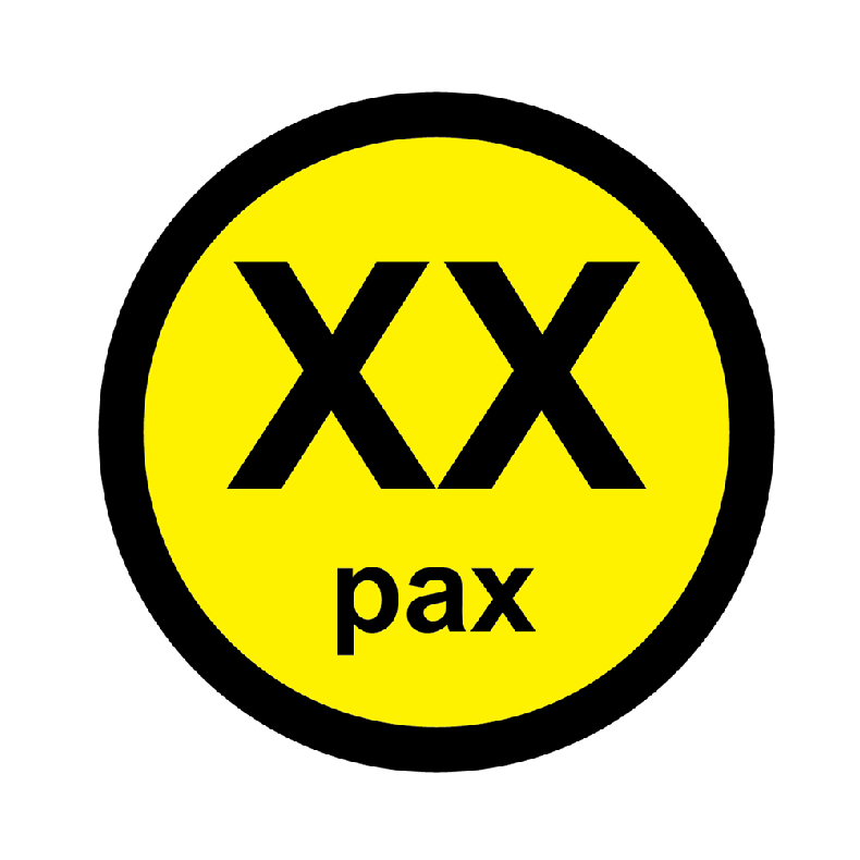 Maximum Passenger Capacity Label (MPC) Commercial Pax Sticker 150MM X 150MM