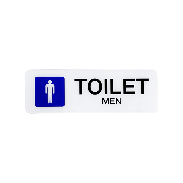 Acrylic Sign 150MM X 50MM MEN Toilet Sign SELF ADHESIVE