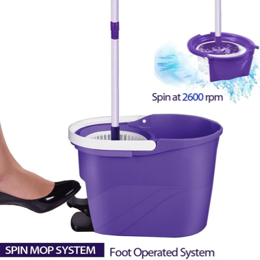 WHITE MAGIC NEW Spin Mop With Foot Press