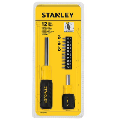 STANLEY 12PC COMFORT GRIP Multi-Bits Screwdriver Set STHT60085