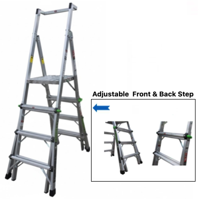 Golden Eagle 2-IN-1 A TYPE PLATFORM LADDER ADJUSTABLE